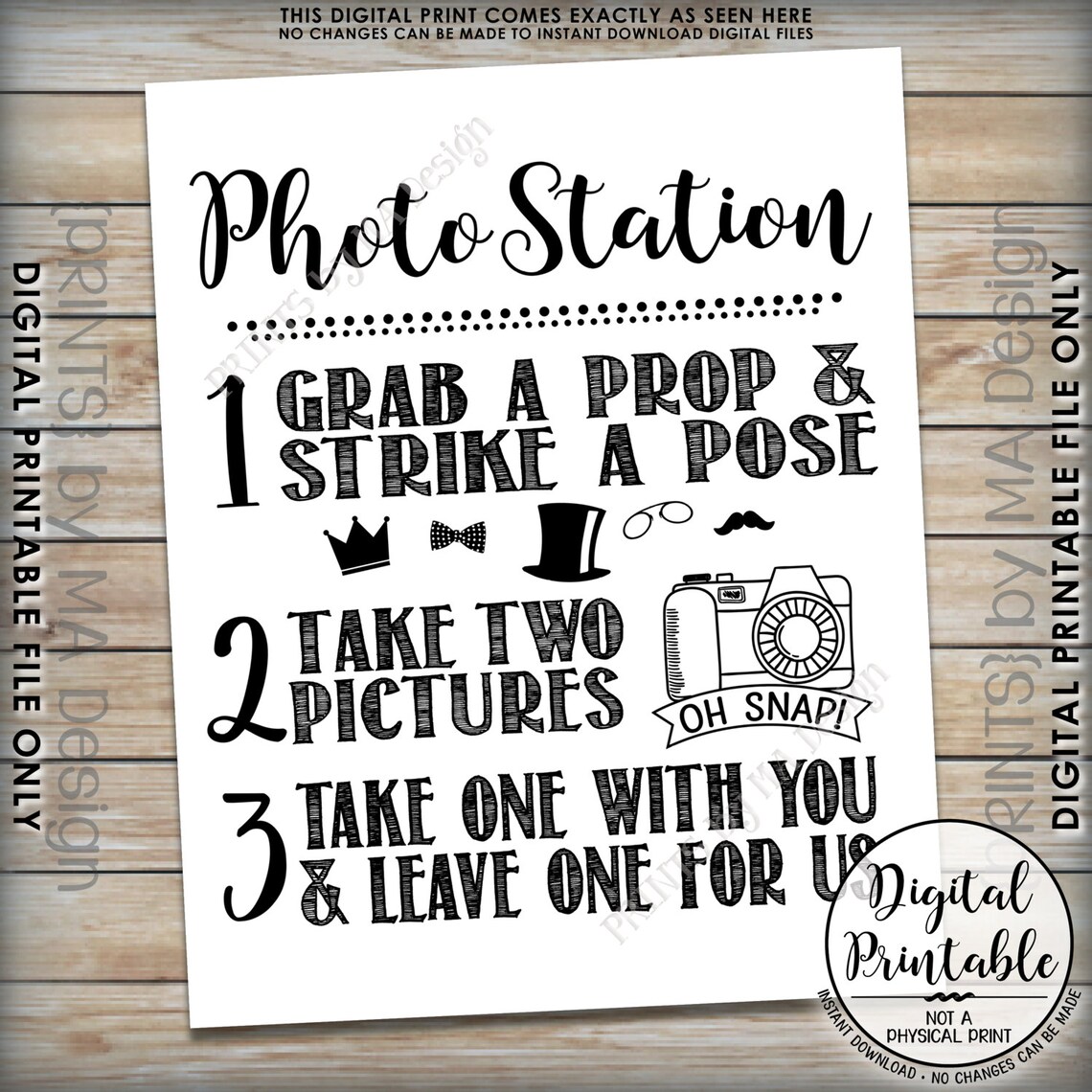 Photo Station Sign Take 2 Photos & Leave One for Us - Etsy