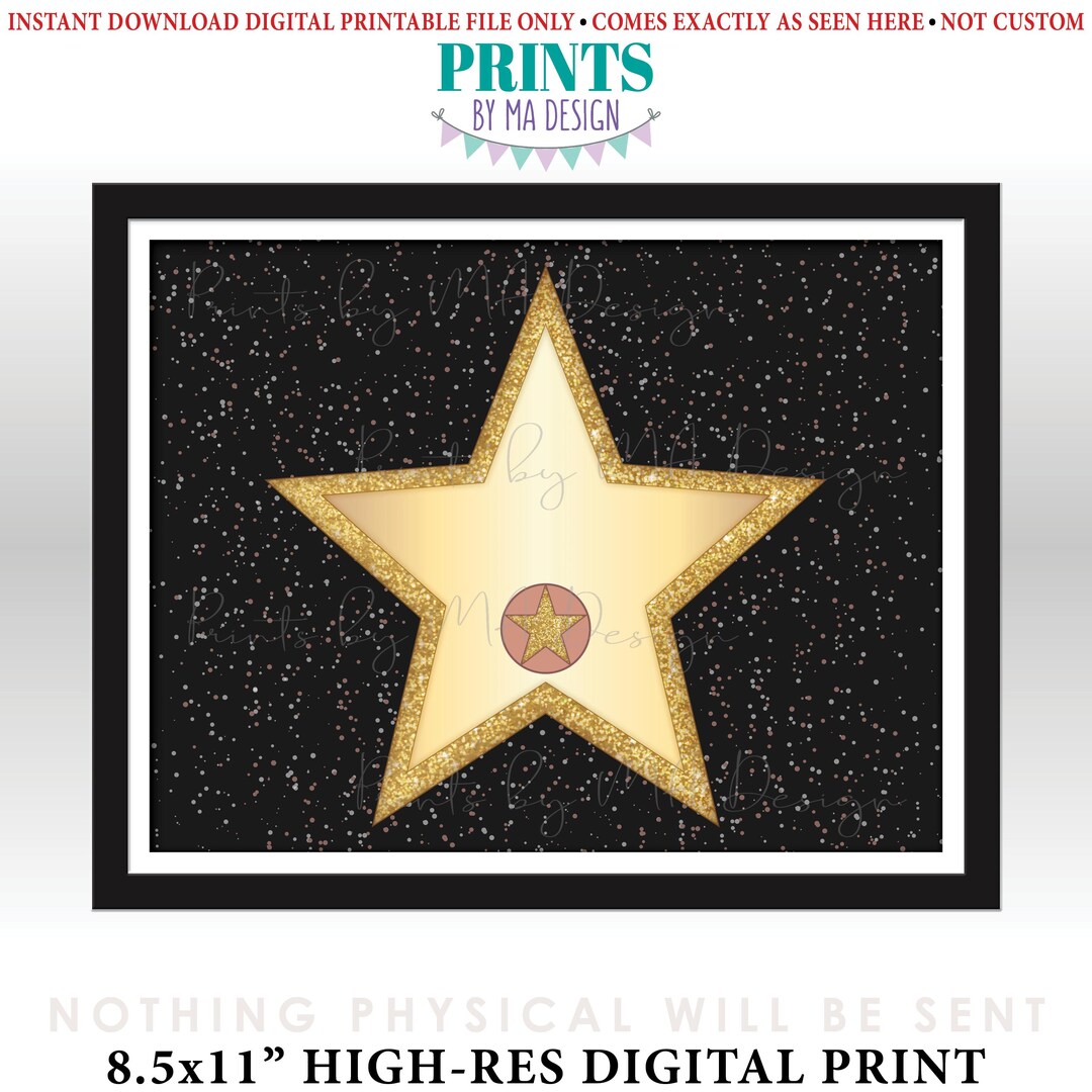 Hollywood Star Sign, Oscars Movie Night Ideas, Glam VIP Party, Blank ...