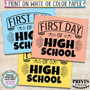 SALE! First Day of High School Sign, Starting Freshman Year, B&W ...