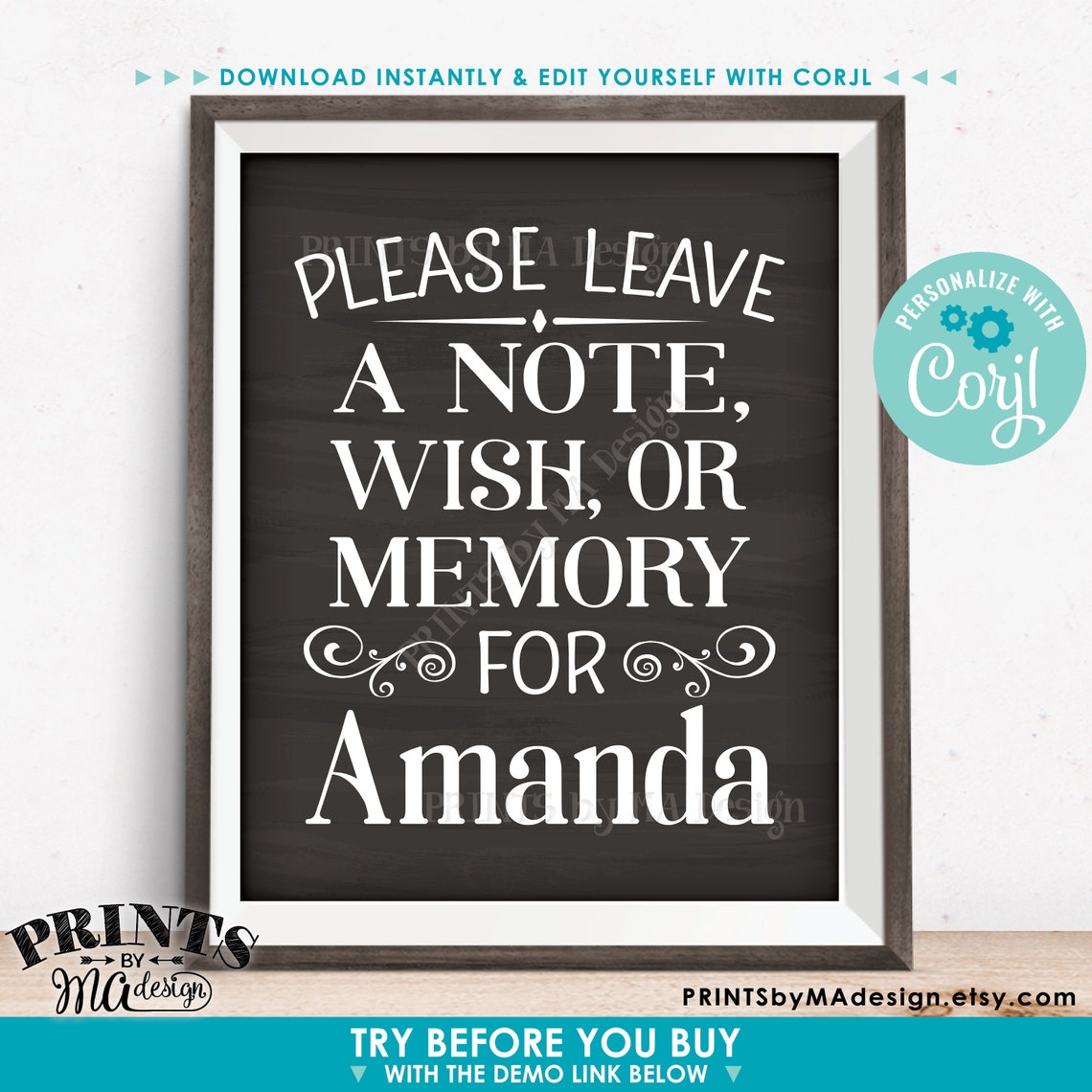 Please Leave a Note Wish or Memory Sign Write a Message Sign | Etsy
