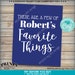 Favorite Things Sign, Custom Name and Background Color, DIY PRINTABLE ...