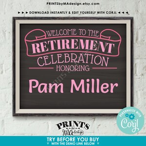 Welcome to the Retirement Celebration, Retirement Party Sign, PRINTABLE ...