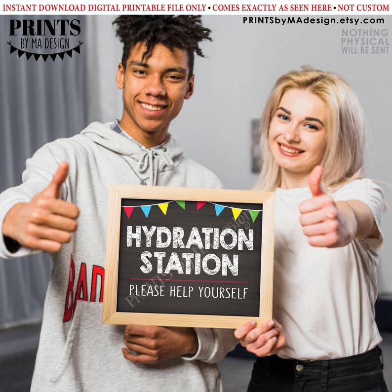 Hydration Station Sign Please Help Yourself to a Drink - Etsy