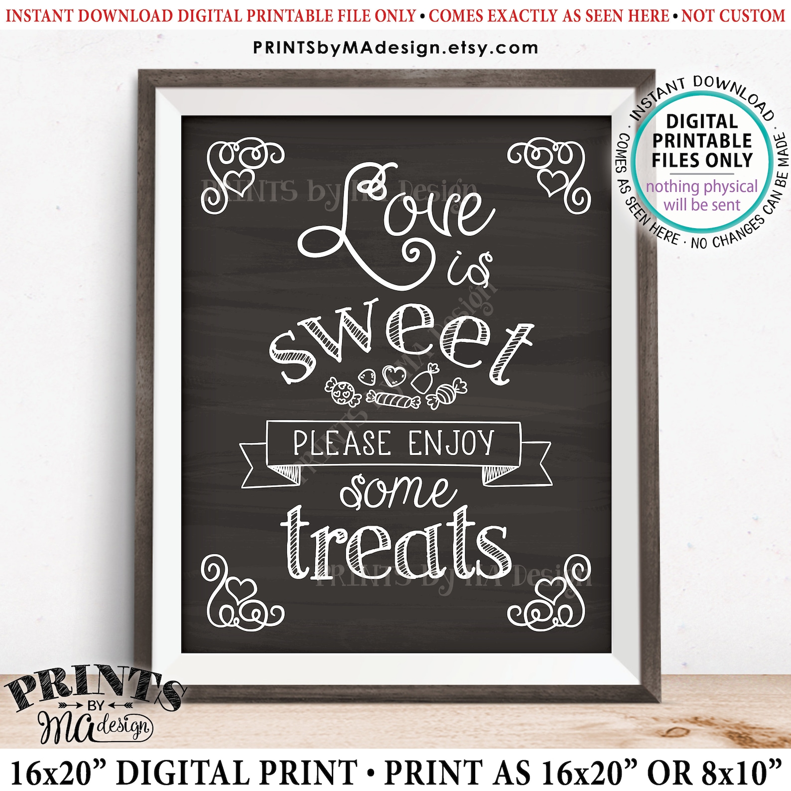 Love is Sweet Please Enjoy Some Treats Wedding Reception Decor - Etsy