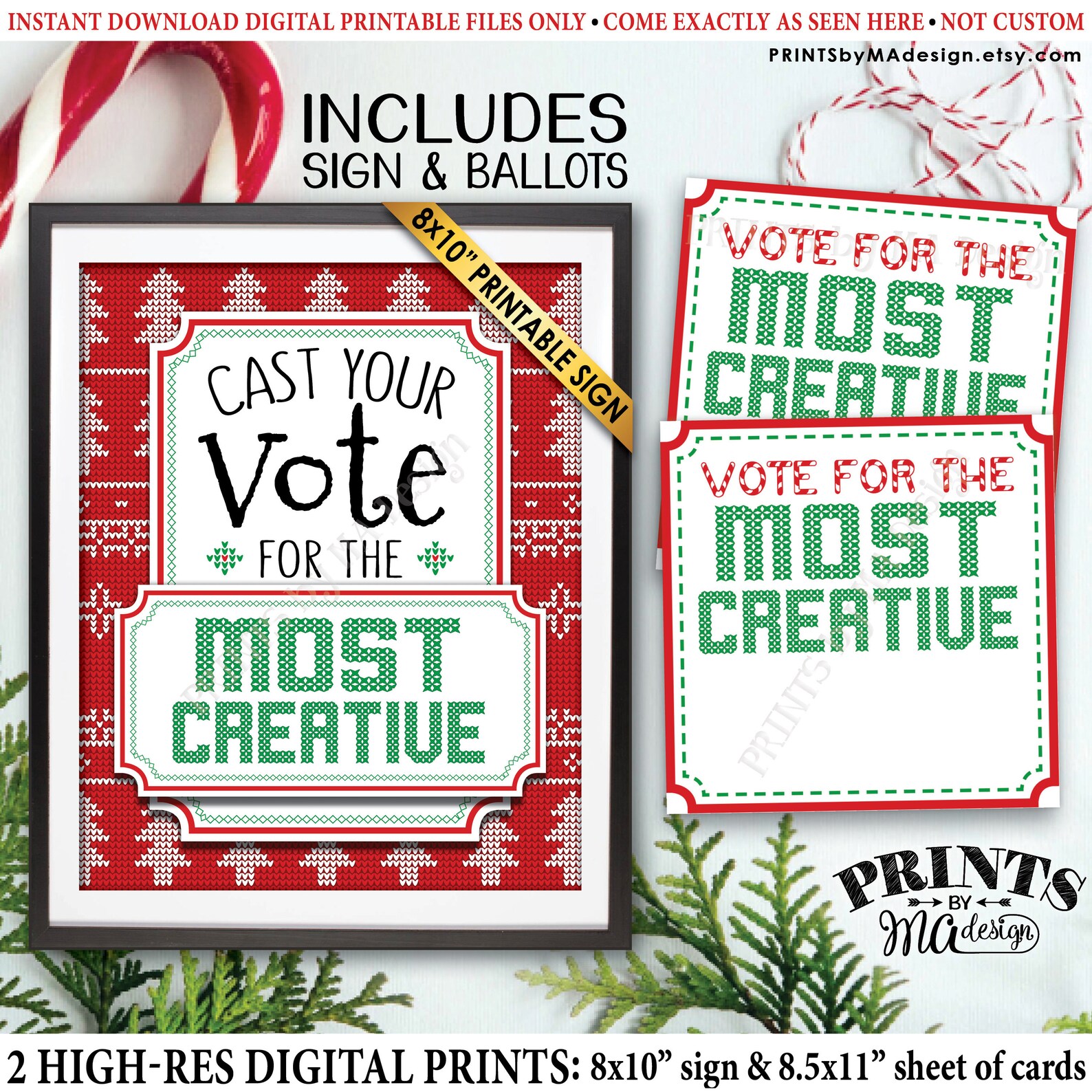 Vote for the Most Creative Voting Sign and Ballots, Ugly Christmas ...