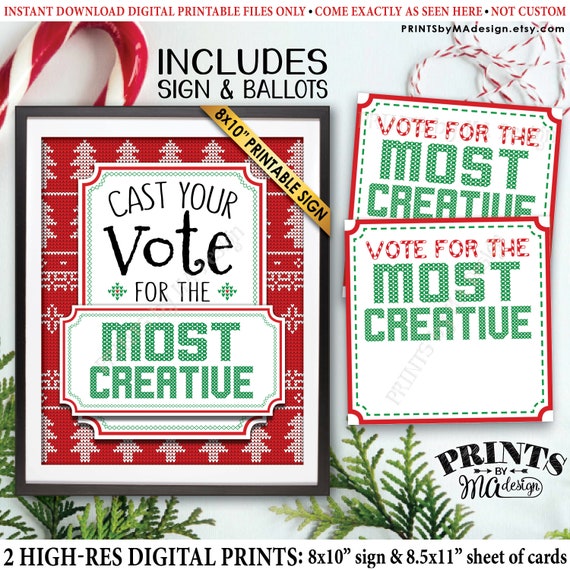Vote for the Most Creative Voting Sign and Ballots Ugly | Etsy