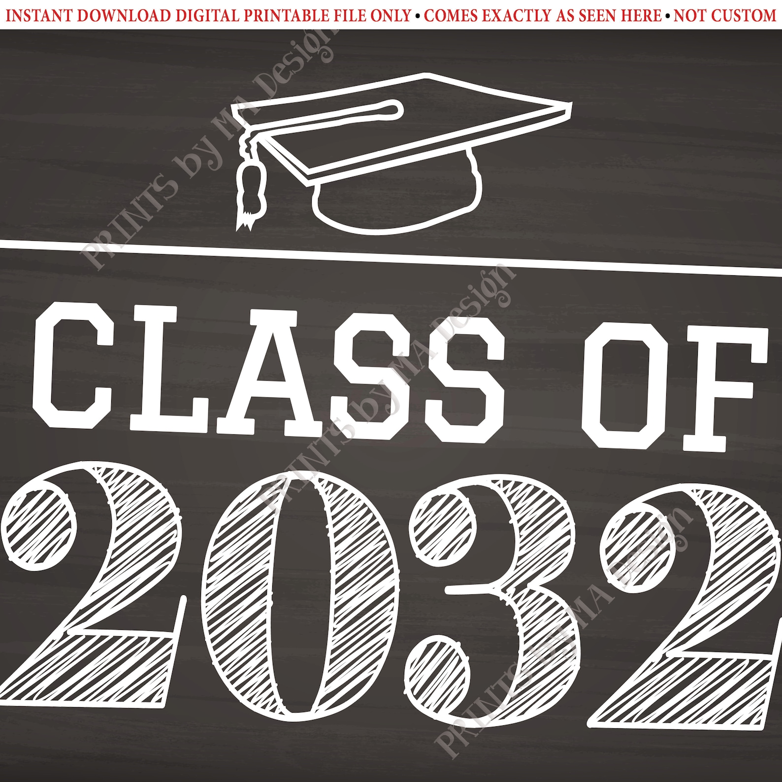 Class of 2032 Sign High School Graduation in 2032 PRINTABLE - Etsy