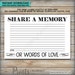 Share a Memory Card, Share Memories, Please Leave a Memory, Memorial ...