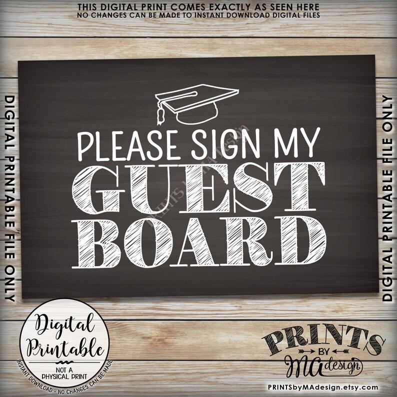 Graduation Sign Please Sign My Guestboard Sign the Guest - Etsy