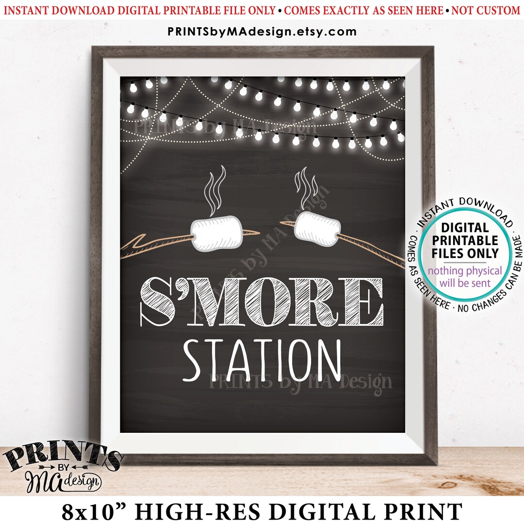 S'more Station Sign, Smore Station, Roast Marshmallows, Toast S'mores ...