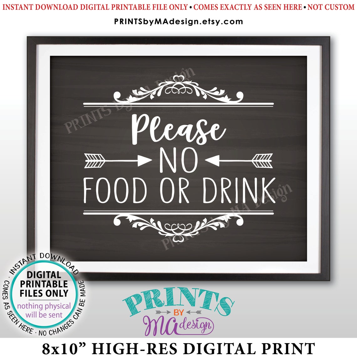 Please No Food or Drink Sign, No Food Sign, Keep Food Out, Rules for ...