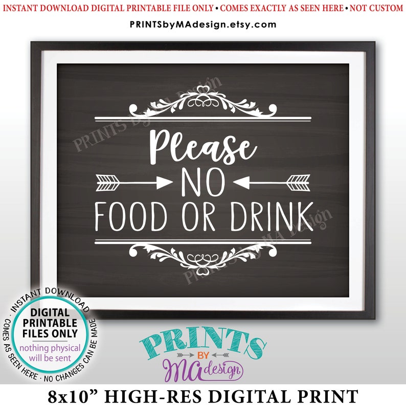 Please No Food or Drink Sign No Food Sign Keep Food Out - Etsy