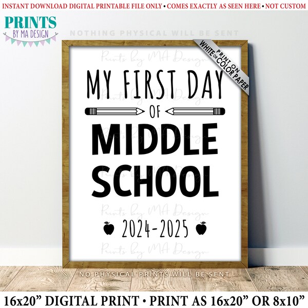 First Day of Middle School 2024 2025 - Etsy