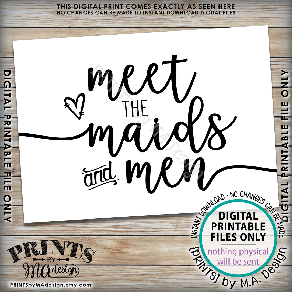 Meet the Maids & Men Sign, Bridal Party Introduction, Maids and Men ...