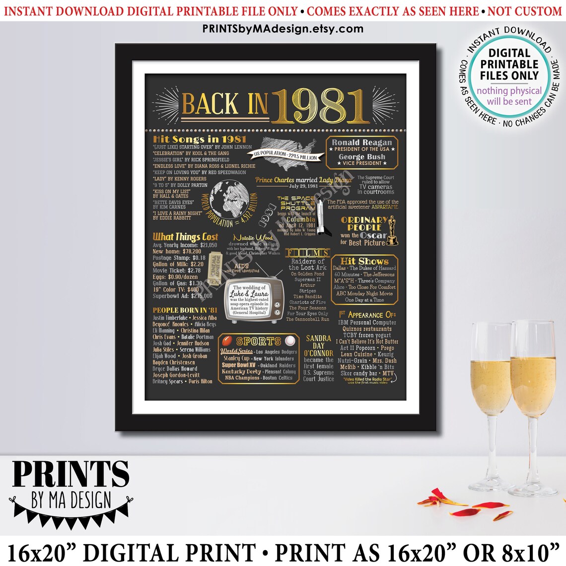 Back in 1981 Poster Board Flashback to 1981 Remember 1981 | Etsy