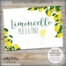 Limoncello Bellini Sign, Limoncello Drink, Lemon Themed Party, Italian ...