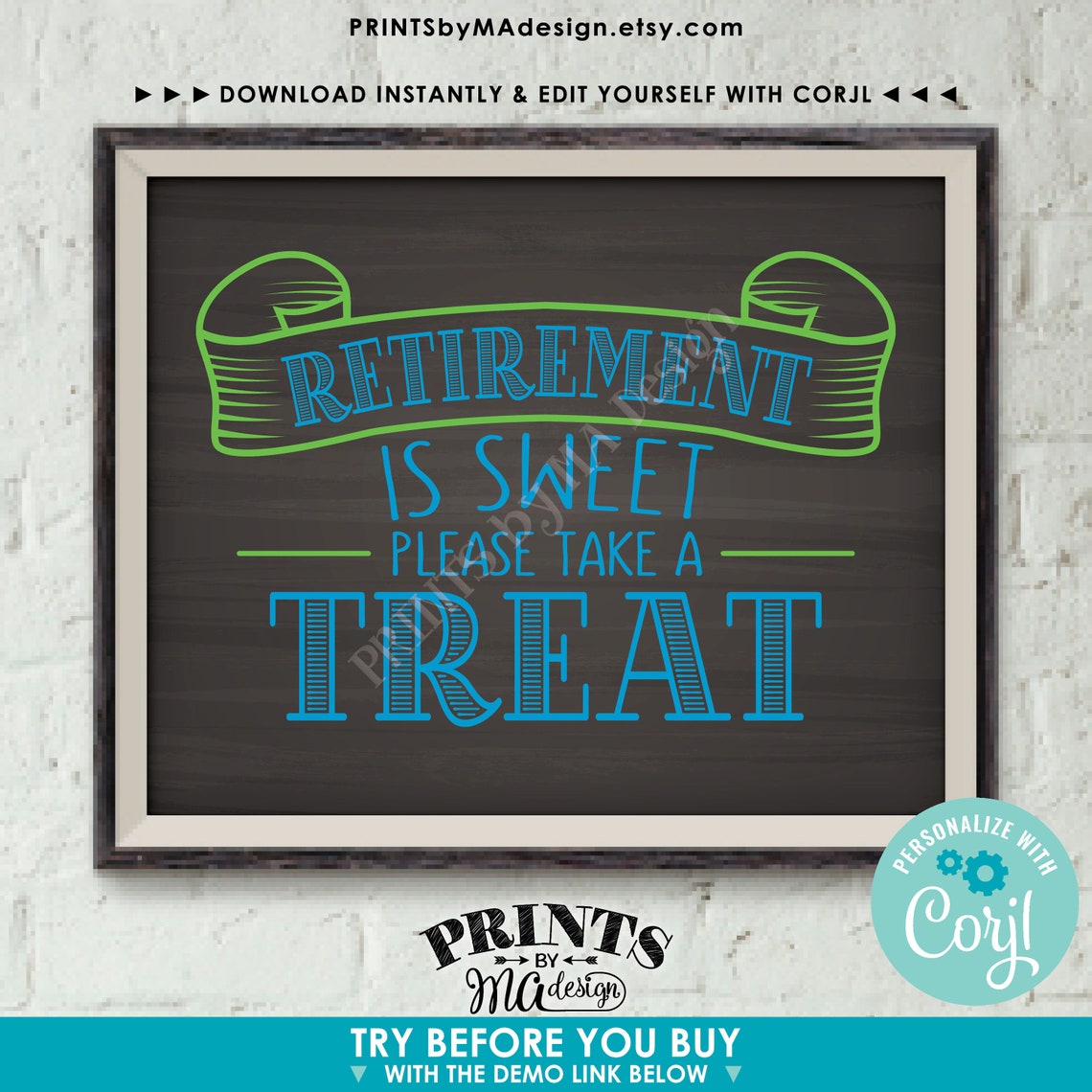 Retirement Party Sign Retirement is Sweet Please Take a | Etsy