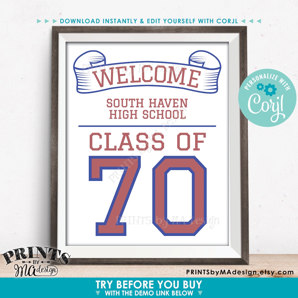Class Reunion Welcome Sign, Custom Class of Reunion Decorations, Custom ...
