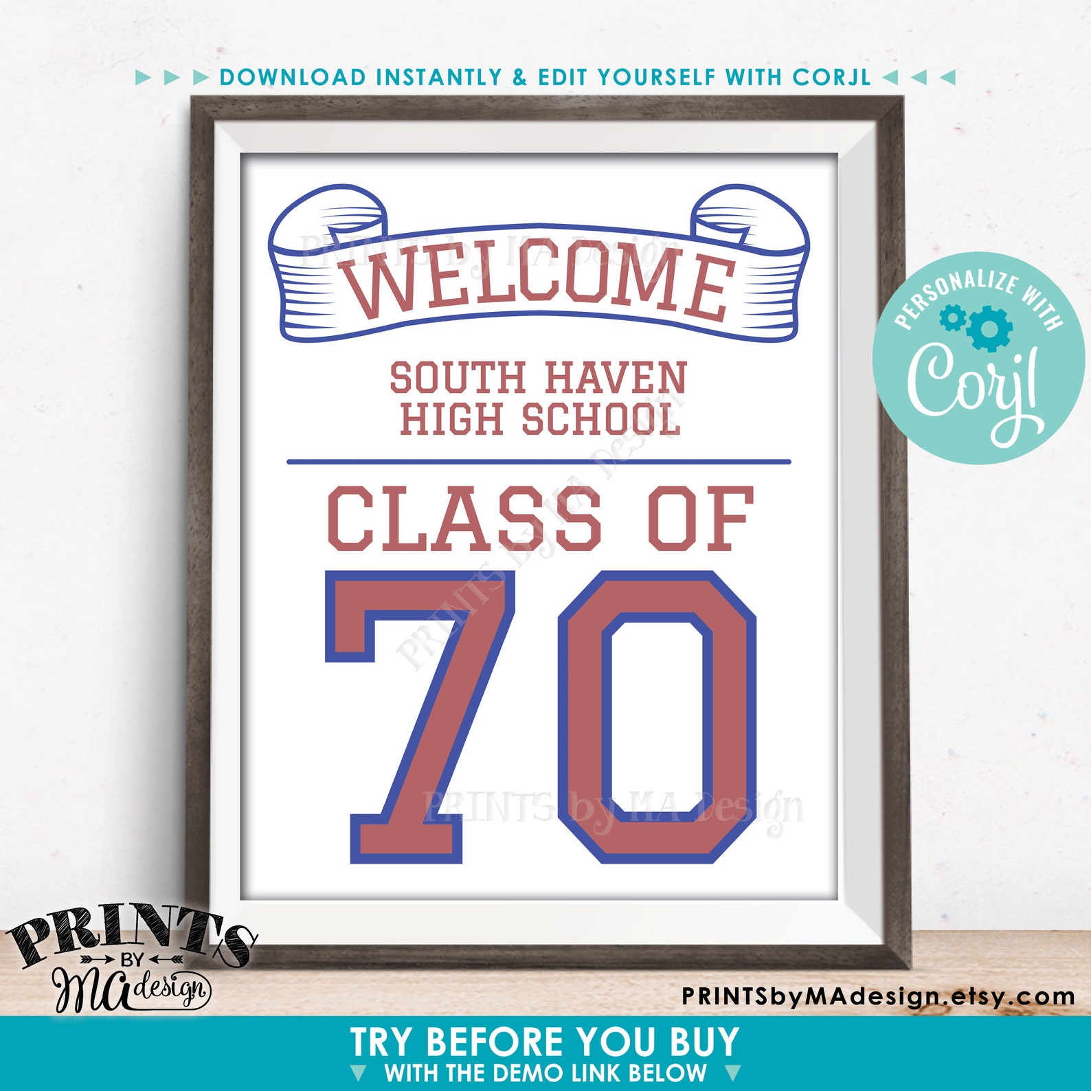 Class Reunion Welcome Sign Custom Class of Reunion - Etsy