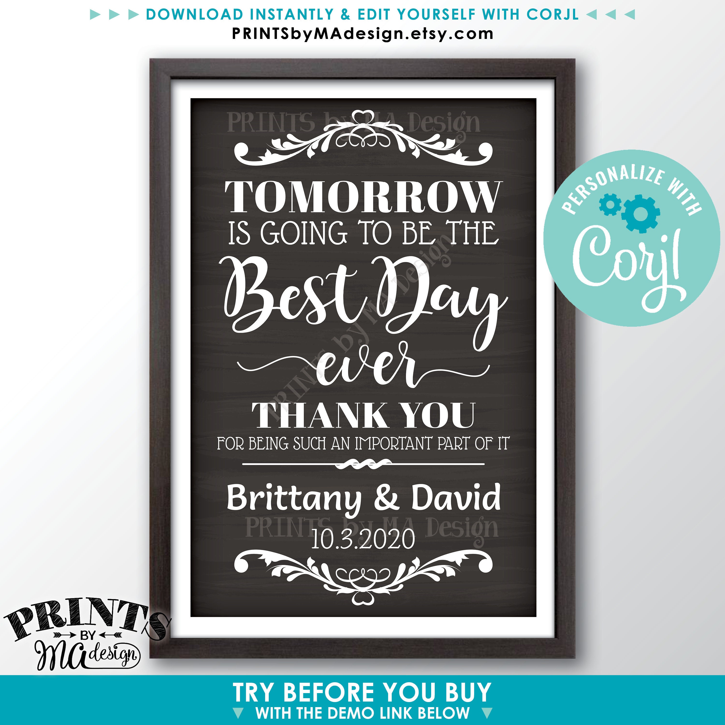 Tomorrow is Going to Be The Best Day Ever Sign PRINTABLE | Etsy