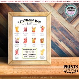 Graduation Party Lemonade Bar Menu, Graduate Drink Station, Fruit ...