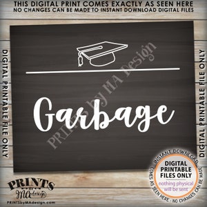Graduation Party Signs, Garbage and Recyclables, Trash Recycling, Clean ...