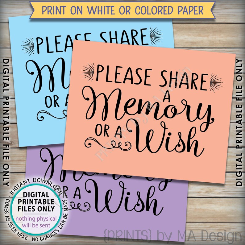 Share a Memory or a Wish Sign Write a Memory Share Memories - Etsy