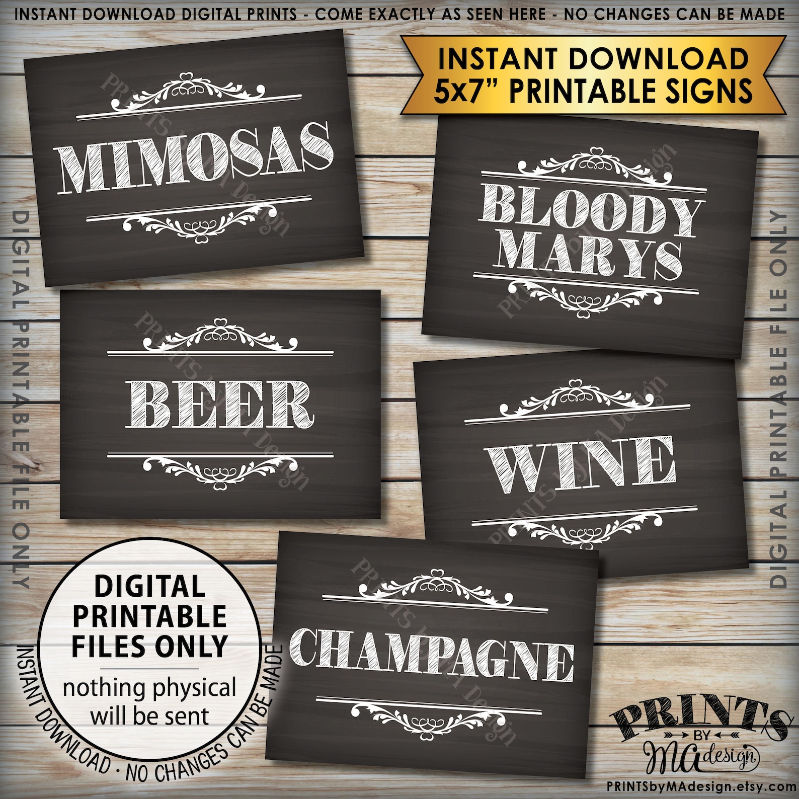 Bar Signs Alcohol Beverage Station Alcoholic Drinks Beer - Etsy