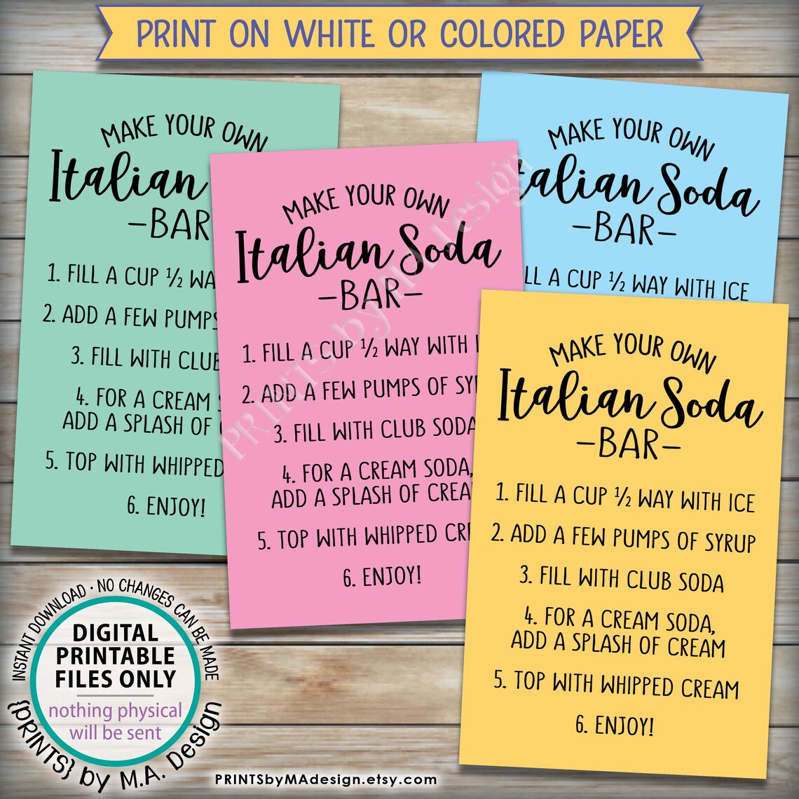 Italian Soda Bar Sign Make Your Own Italian Soda Sign - Etsy