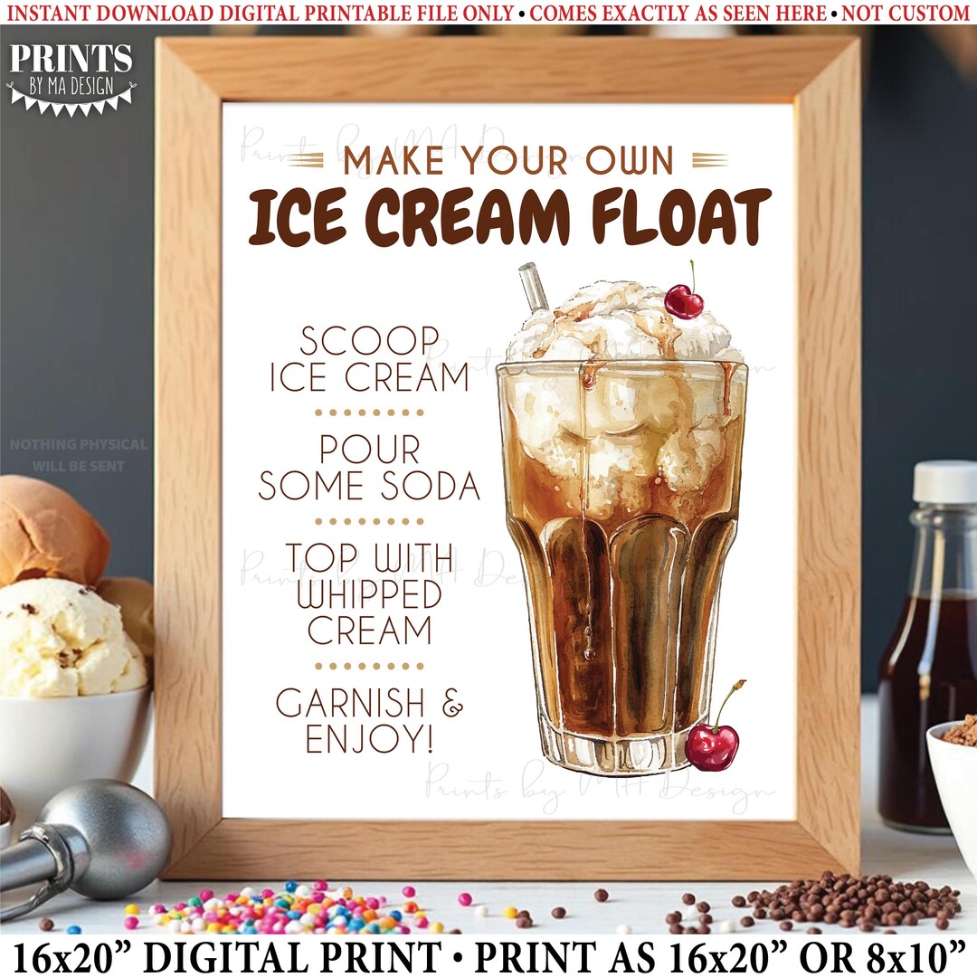 Ice Cream Float Sign, Make Your Own Float, Build a Float, Soda Pop ...
