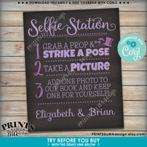 Selfie Station Sign, Custom Step Number 3 and Bottom Line of Text ...