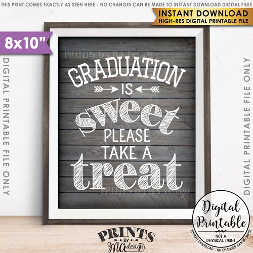 Graduation is Sweet Please Enjoy a Treat Sweet Treat - Etsy