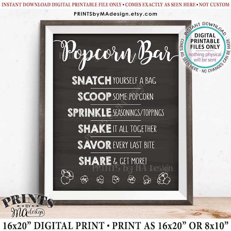 Popcorn Sign - Etsy