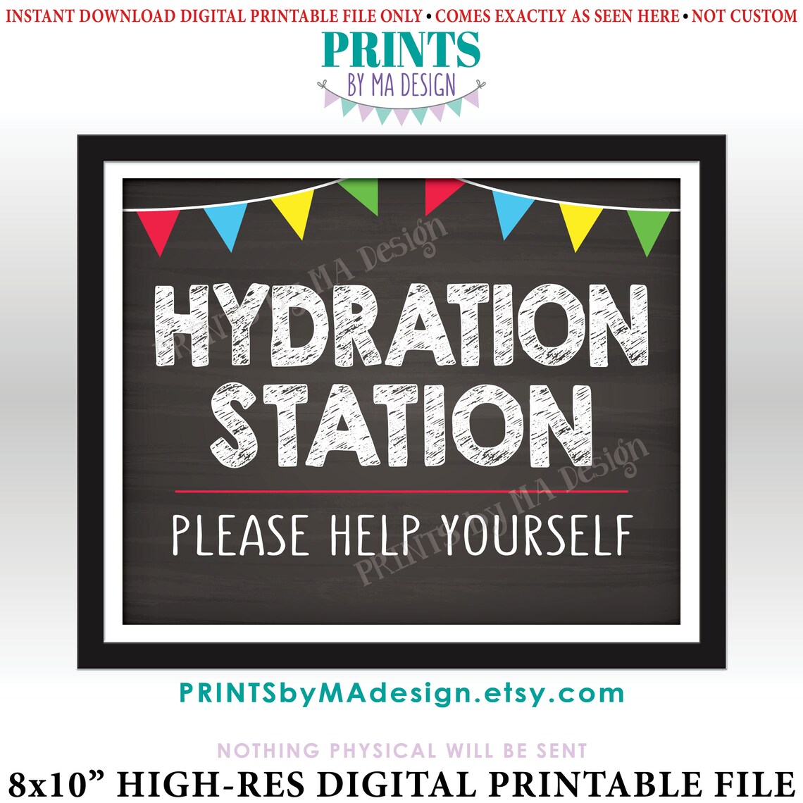 Hydration Station Sign, Please Help Yourself to a Drink, PRINTABLE 8x10 ...