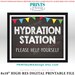 Hydration Station Sign, Please Help Yourself to a Drink, PRINTABLE 8x10 ...