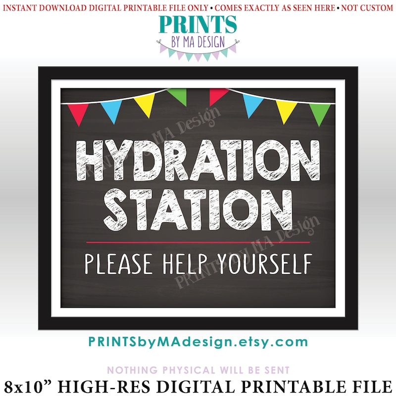 Hydration Station Sign - Etsy