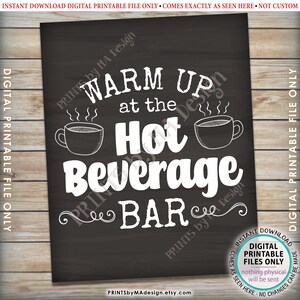 Hot Beverage Bar Sign, Chocolate Station, Cocoa Drink Display Warm ...