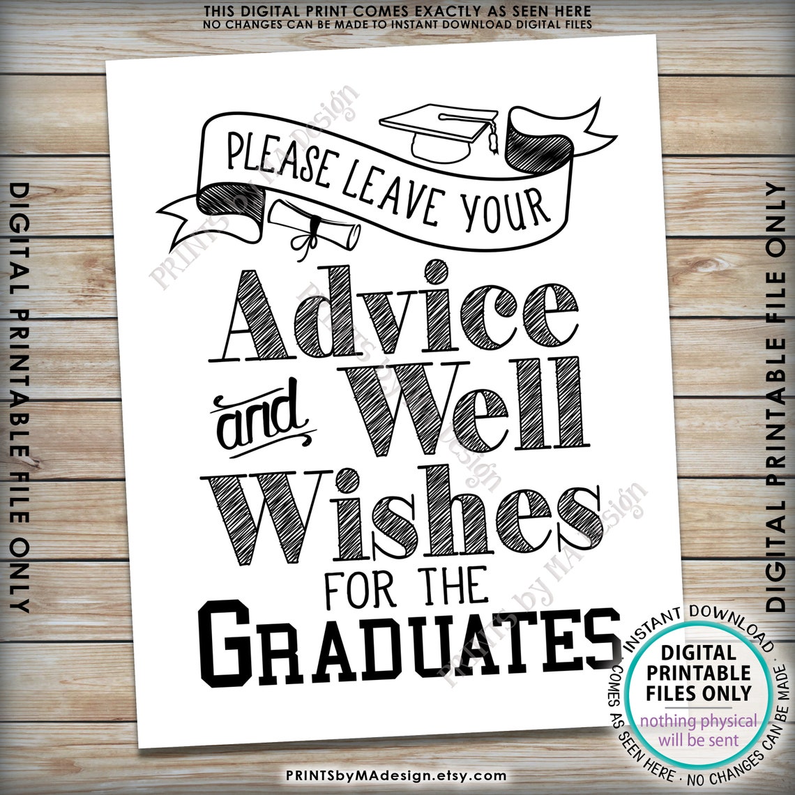 Graduation Sign, Please Leave Your Advice and Well Wishes for the ...