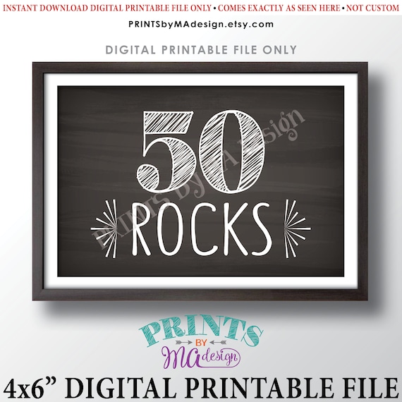 50th Birthday Sign 50 Rocks Pop Rocks Funny 50th Candy Bar | Etsy