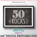 50th Birthday Sign, 50 Rocks, Pop Rocks, Funny 50th Candy Bar, Fiftieth ...