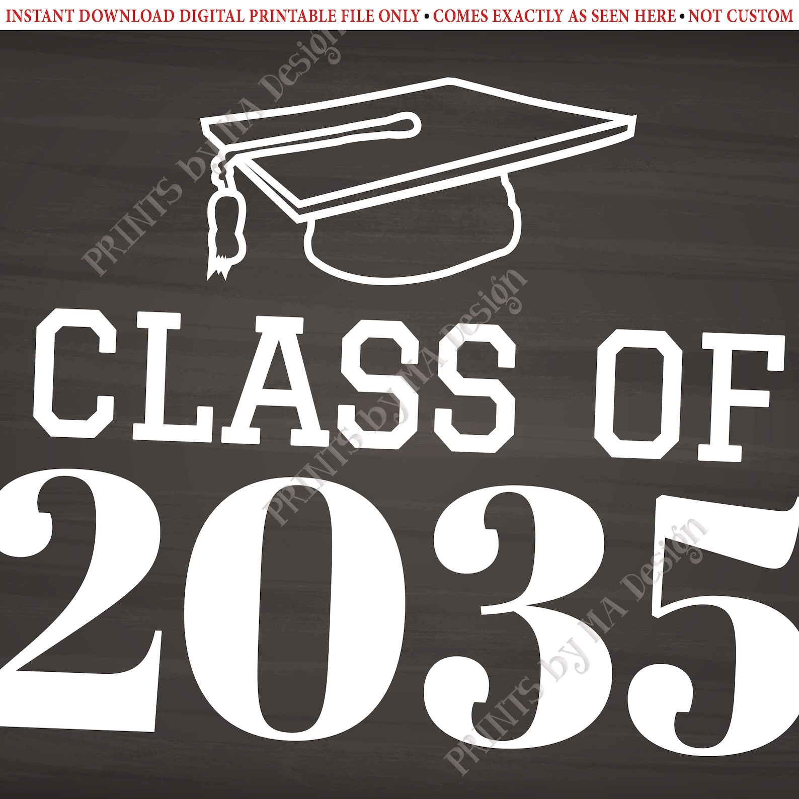 Class of 2035 Sign High School Graduation in 2035 PRINTABLE - Etsy