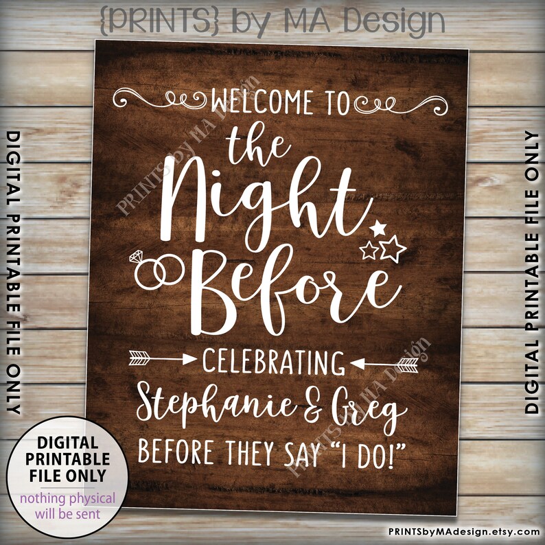 The Night Before Sign Welcome to the Night Before Rehearsal - Etsy
