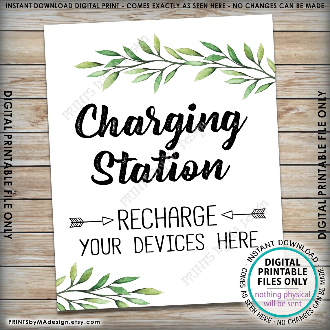 Charging Station Sign Recharge Your Devices Here Wedding - Etsy