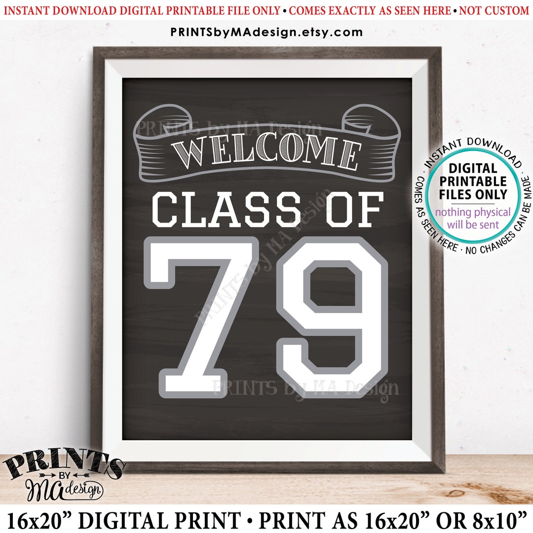 Class of 79 Sign, Welcome Class of 1979 Welcome Sign, Reunion ...