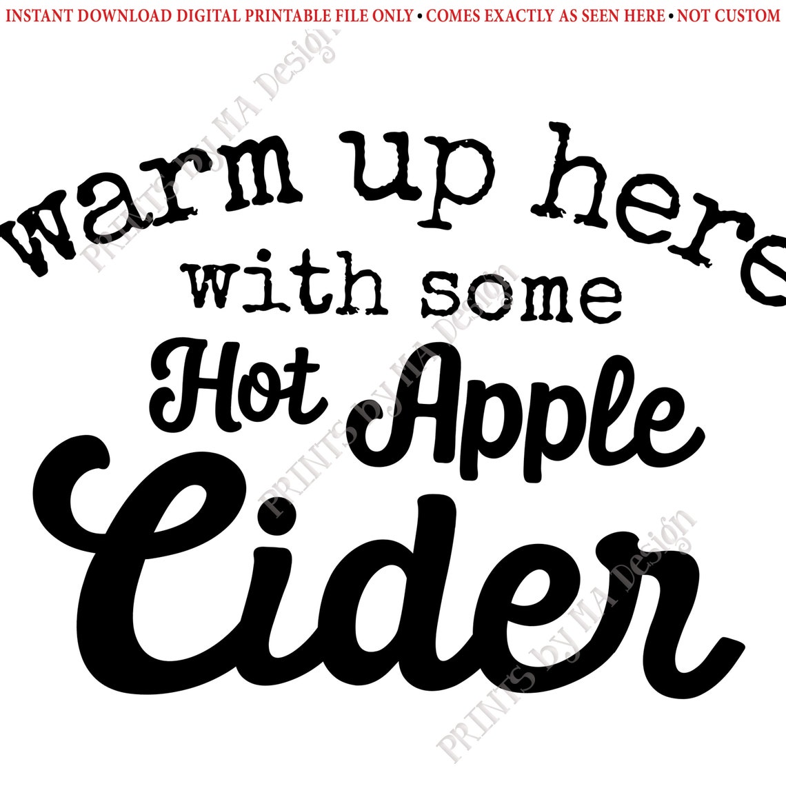Apple Cider Sign Warm up With Some Hot Apple Cider Hot - Etsy
