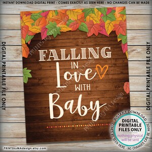 Fall Baby Shower Sign, Falling in Love With Baby Shower Decor Gift ...