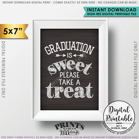 Graduation Party Decoration Graduation is Sweet Please Take a | Etsy