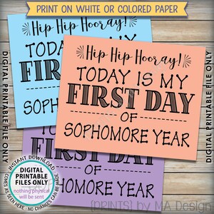 SALE! First Day of School Sign, First Day of Sophomore Year Sign, Back ...