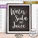 Drinks Sign Water Soda and Juice Beverage Sign Beverage - Etsy