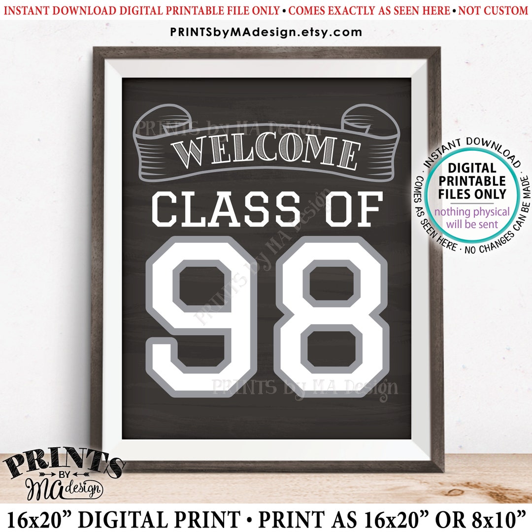 Class of 98 Sign Welcome Class of 1998 Welcome Sign Reunion - Etsy